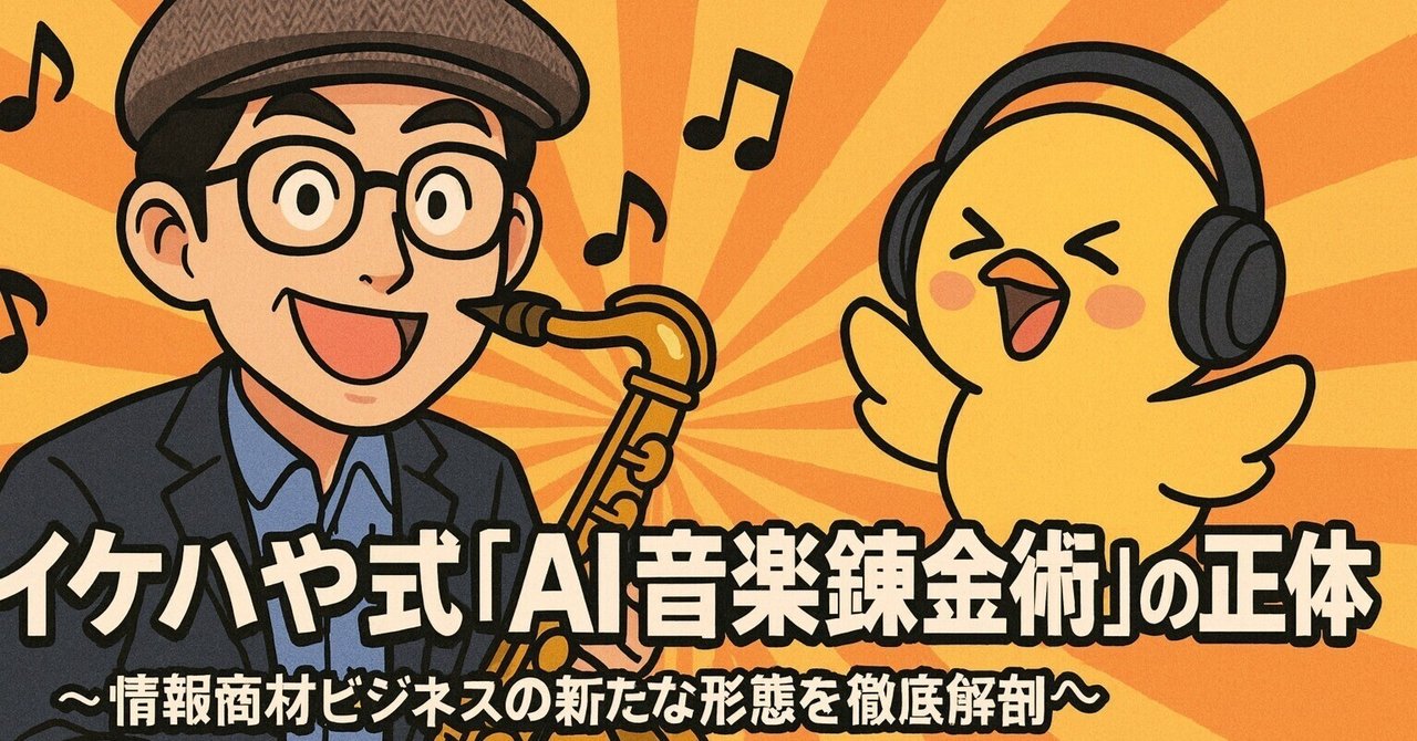 イケハヤ式「AI音楽錬金術」の正体 〜情報商材ビジネスの新たな形態を徹底解剖〜｜piyo_feed🐤｜ピヨフィード