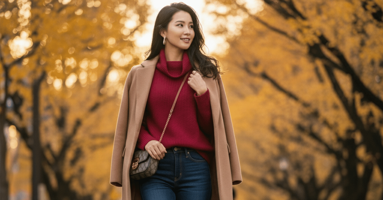 秋にお出かけする美女｜zerozero_x