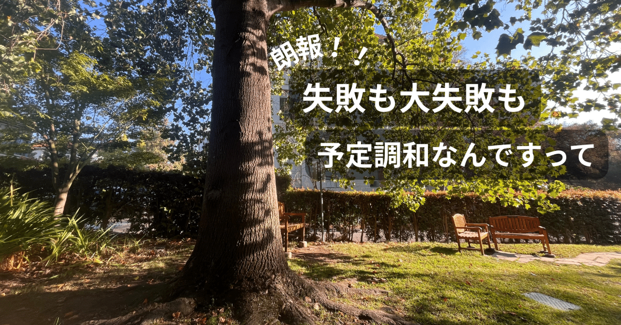 朗報！失敗も大失敗も「予定調和」なんですって！｜yasugo