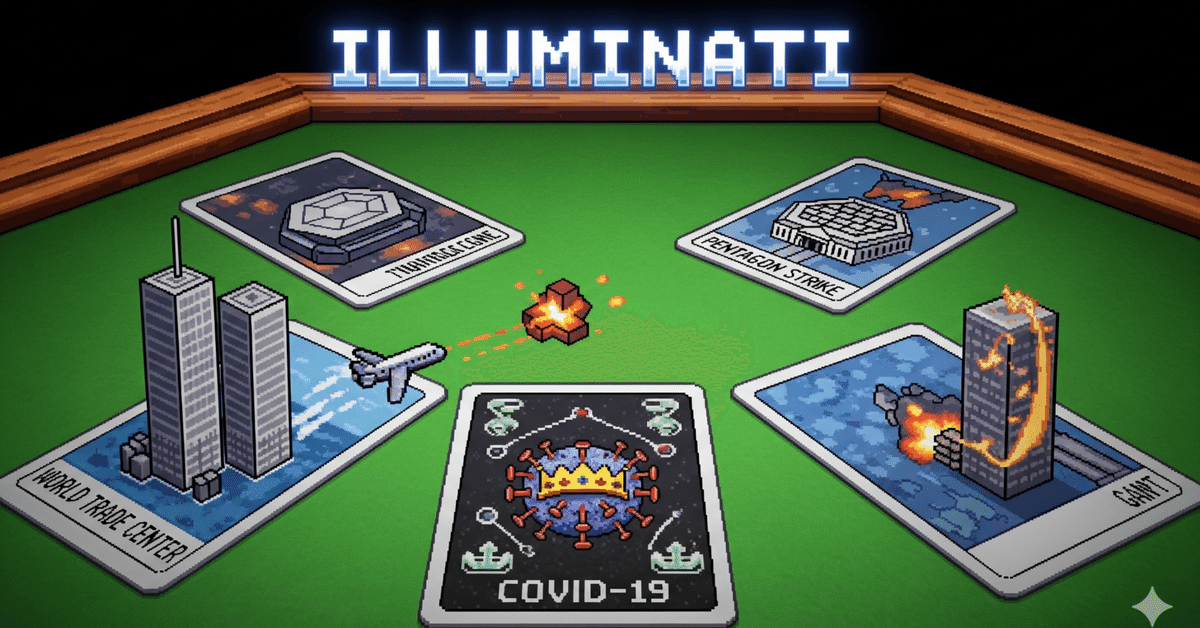 The Illuminati card game, created by Steve Jackson Games in the 1980s ...