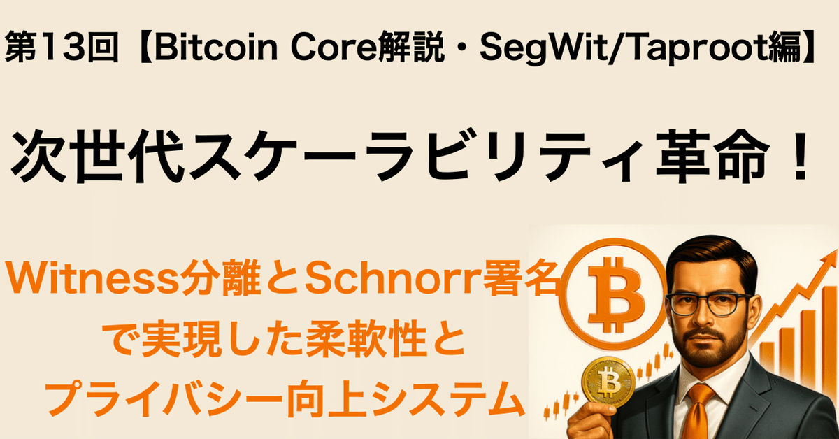💻第13回【Bitcoin Core解説・SegWit/Taproot編】次世代スケーラビリティ革命！Witness分離とSchnorr署名で ...