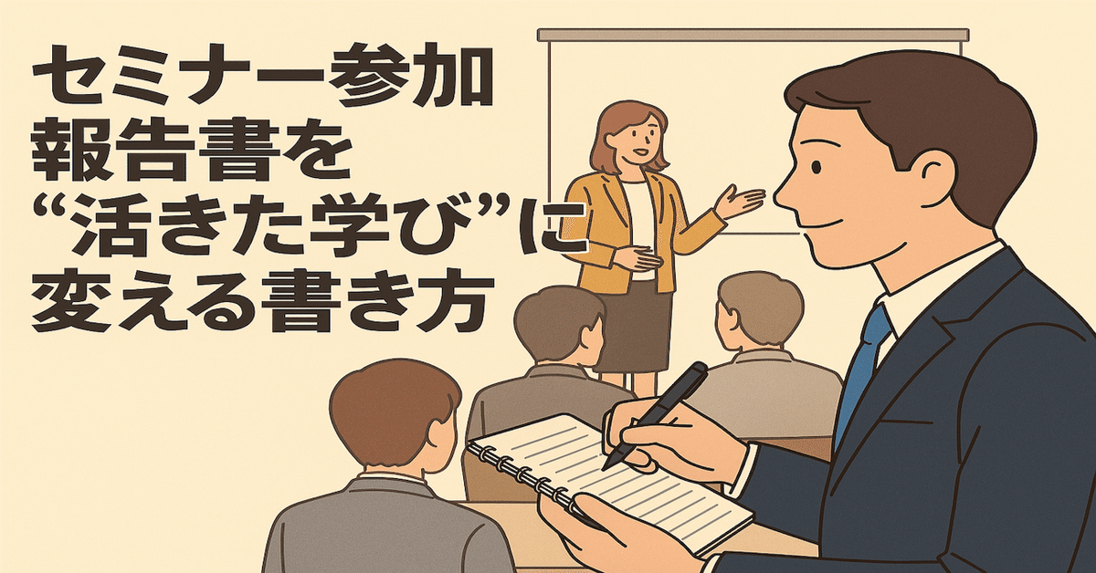セミナー参加報告書を“活きた学び”に変える書き方｜スキルアップ・パートナー/Learner Oshima(みっちゃん)