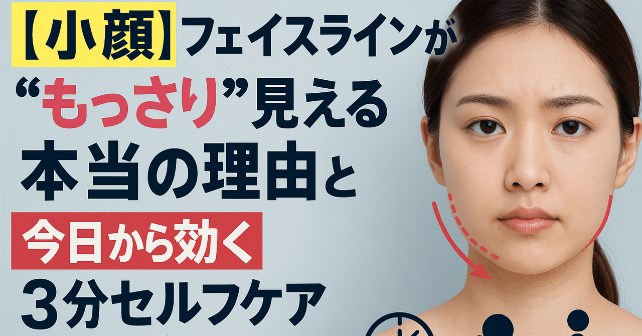 【小顔】フェイスラインが“もっさり”見える本当の理由と、今日から効く3分セルフケア完全ガイド｜yuya_0624