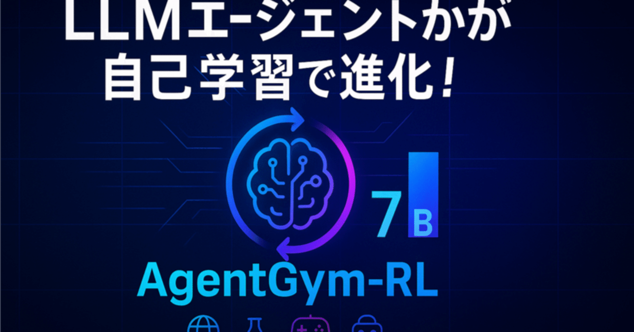 【論文瞬読】LLMエージェントが自己学習で進化する！：強化学習フレームワークAgentGym-RLの衝撃｜AI Nest