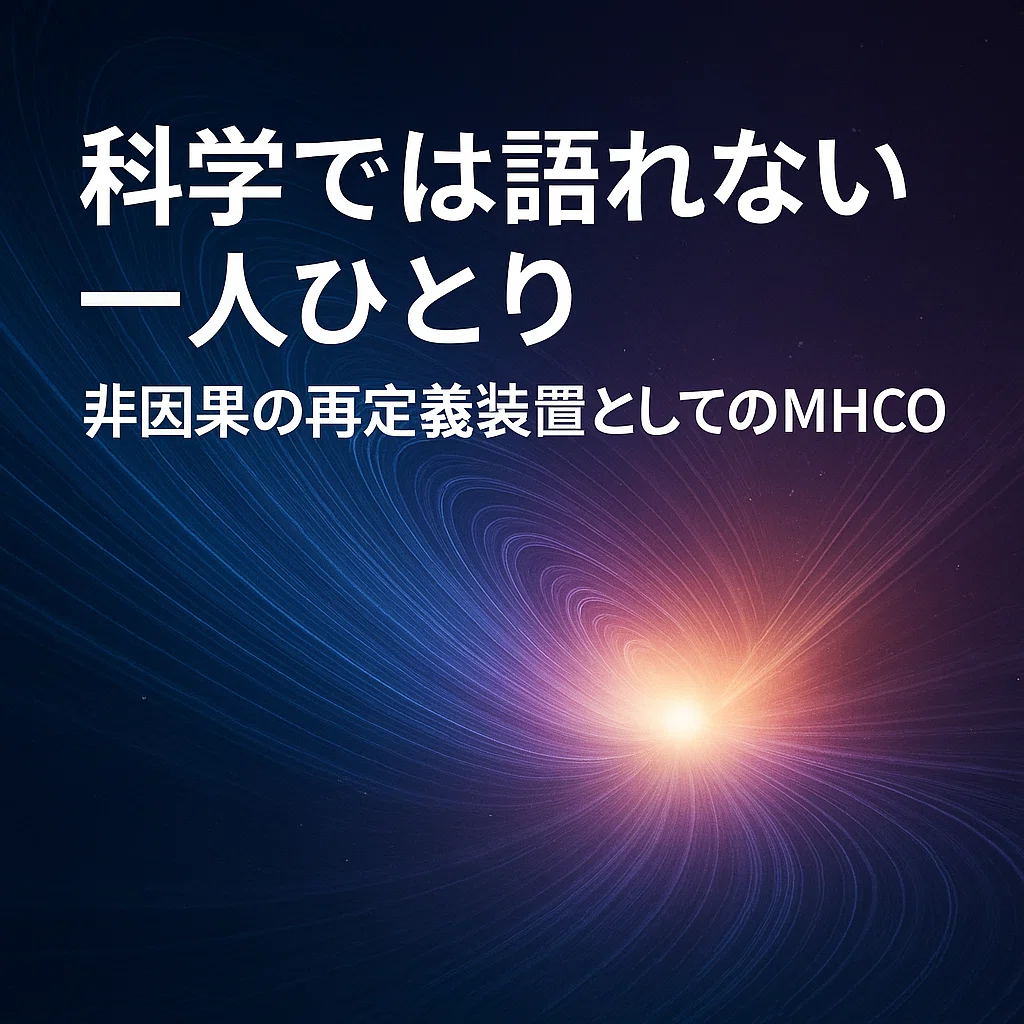 科学では語れない一人ひとり──非因果の再定義装置としてのMHCO｜しんのすけ