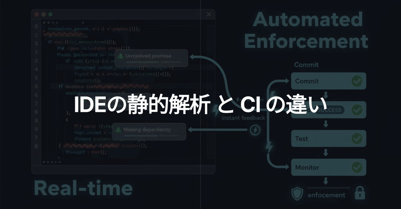 IDEの静的解析 と CI の違い｜suwa-sh / 諏訪真一