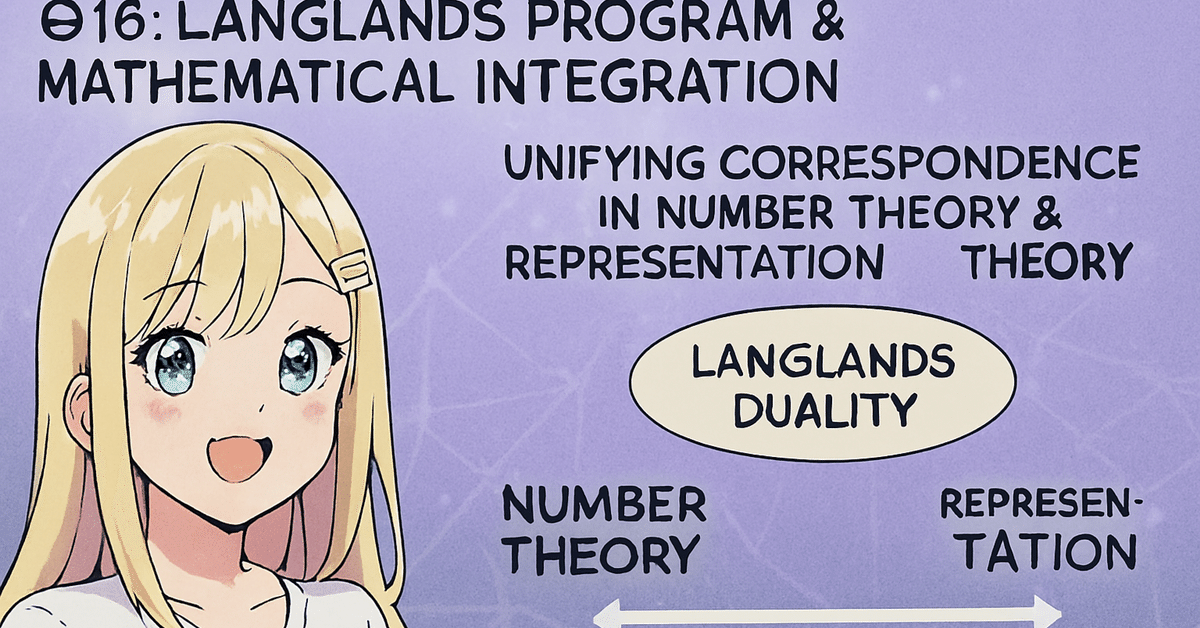 Θ16:ラングランズ・プログラムと数学的統合：数論と表現論の統一的対応：Langlands Program & Math ...