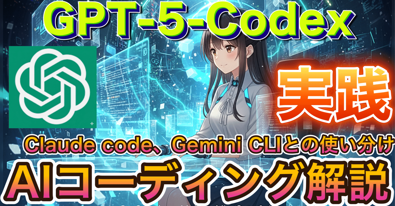 GPT-5-Codex徹底解説：Claude Code・Gemini CLIとの使い分け完全ガイド｜佐藤源彦@MBBS