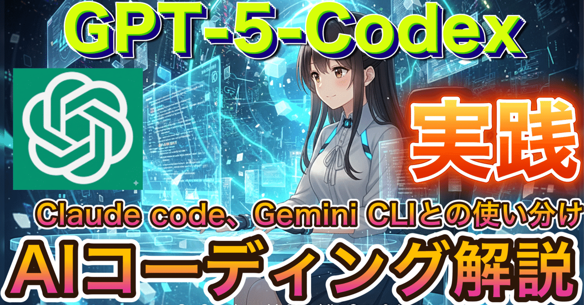 GPT-5-Codex徹底解説：Claude Code・Gemini CLIとの使い分け完全ガイド｜佐藤源彦@MBBS
