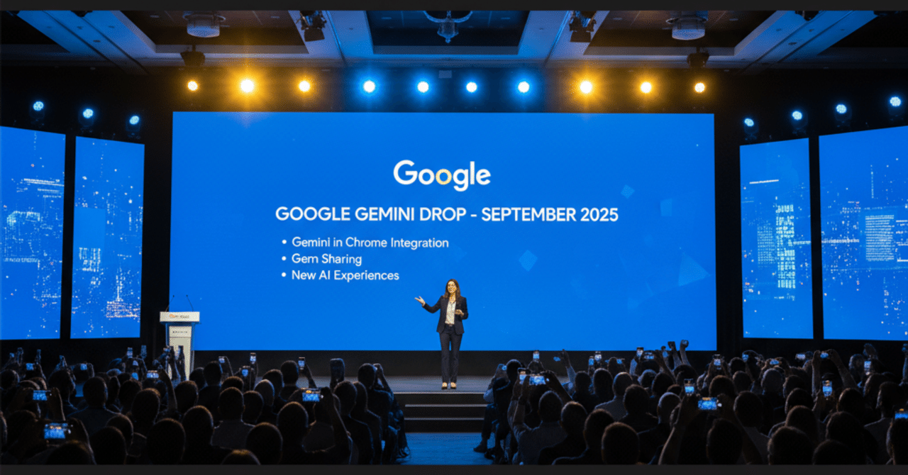 Google、2025年9月の Gemini Drop を発表。Chrome の Gemini 統合、Gem 共有など｜捻くれジジイ