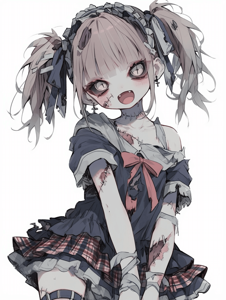 『アンデット系魔法少女』 #つぶやきアート #AIイラスト #AIアート #創作 #美少女イラスト #アート #画像生成AI #朝活 #アートを楽しむ #note｜pon🎈｜AIアート・イラスト