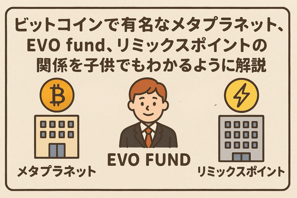 ビットコインで有名なメタプラネットEVO fundリミックスポイントの関係を子供でもわかるように解説｜ヒロム現役自転車整備士