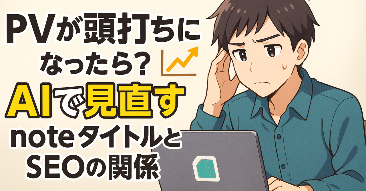 PVが頭打ちになったら？AIで見直すnoteタイトルとSEOの関係｜もい【AI×副業ライター】副業でメディア資産構築中