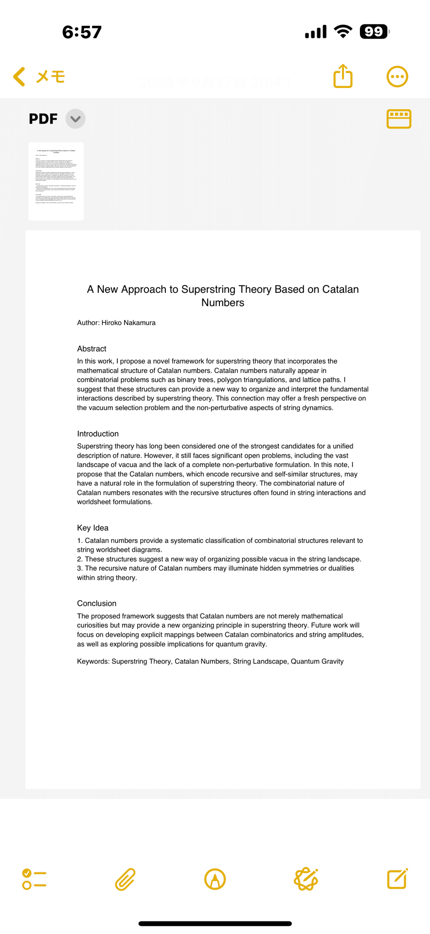 A Novel Framework for Superstring Theory Inspired by Catalan Numbers｜静かな神