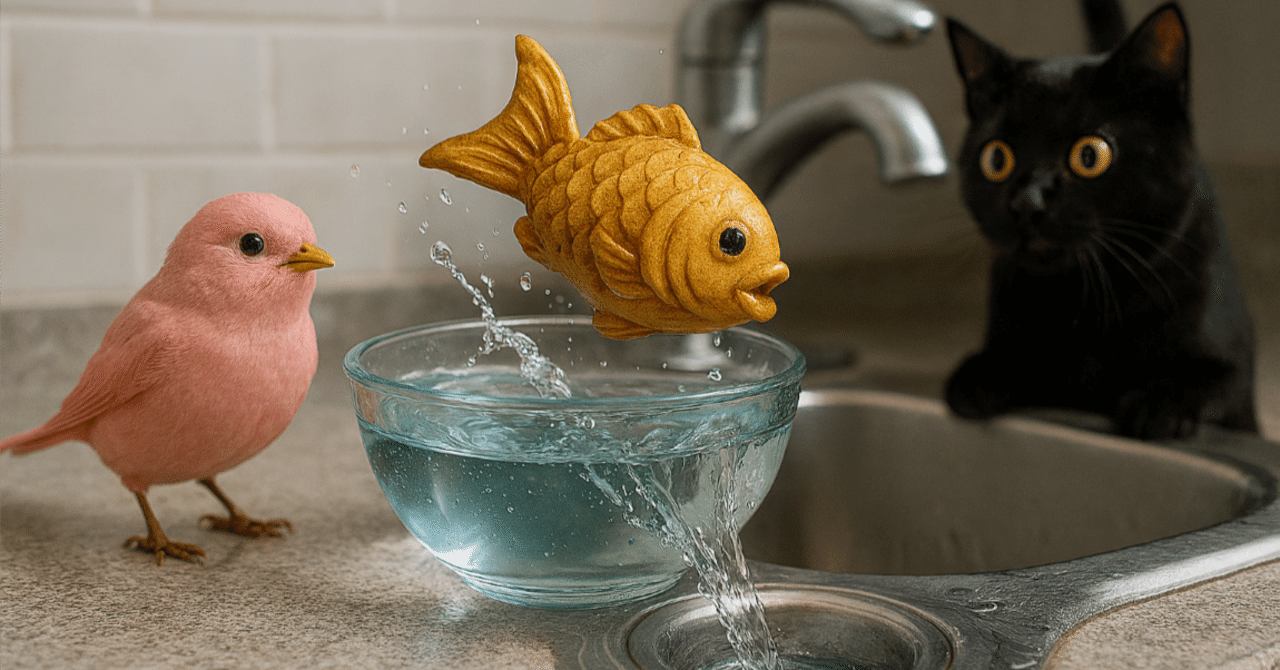 【note創作大賞2025年の中間審査ヲ通過した半径100m＋さんに捧ぐ】ショート動画『たいやき、逃亡なう』｜ハミングバード