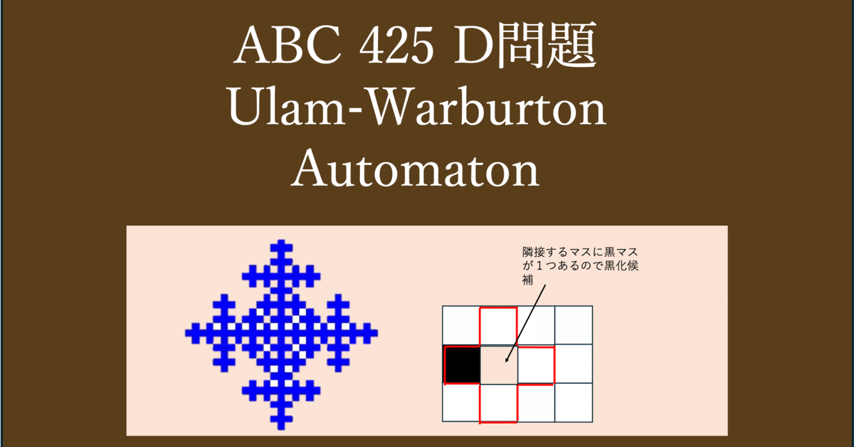 ABC425 D問題「Ulam-Warburton Automaton」備忘録 | 解説部分無料、WAチェッカー有料配布｜ちょろ