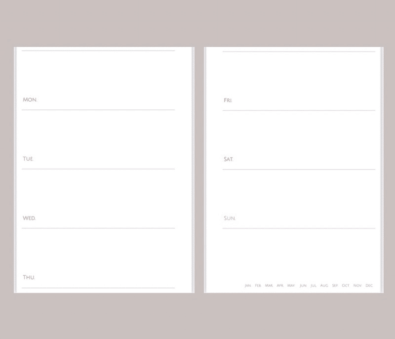 【フリーダウンロード】A6サイズのウィークリー[見開き1週間]手帳リフィル｜saki_note