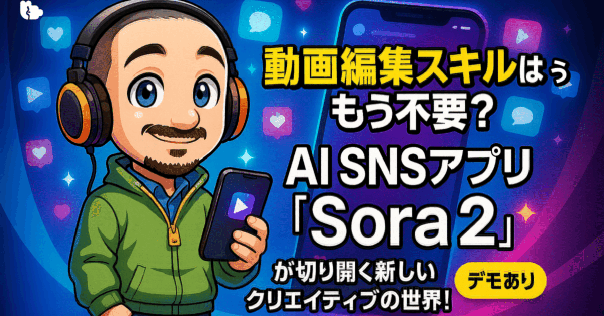 動画編集スキルはもう不要？AI SNSアプリ「Sora2」が切り開く新しいクリエイティブの世界！｜秋吉雅史