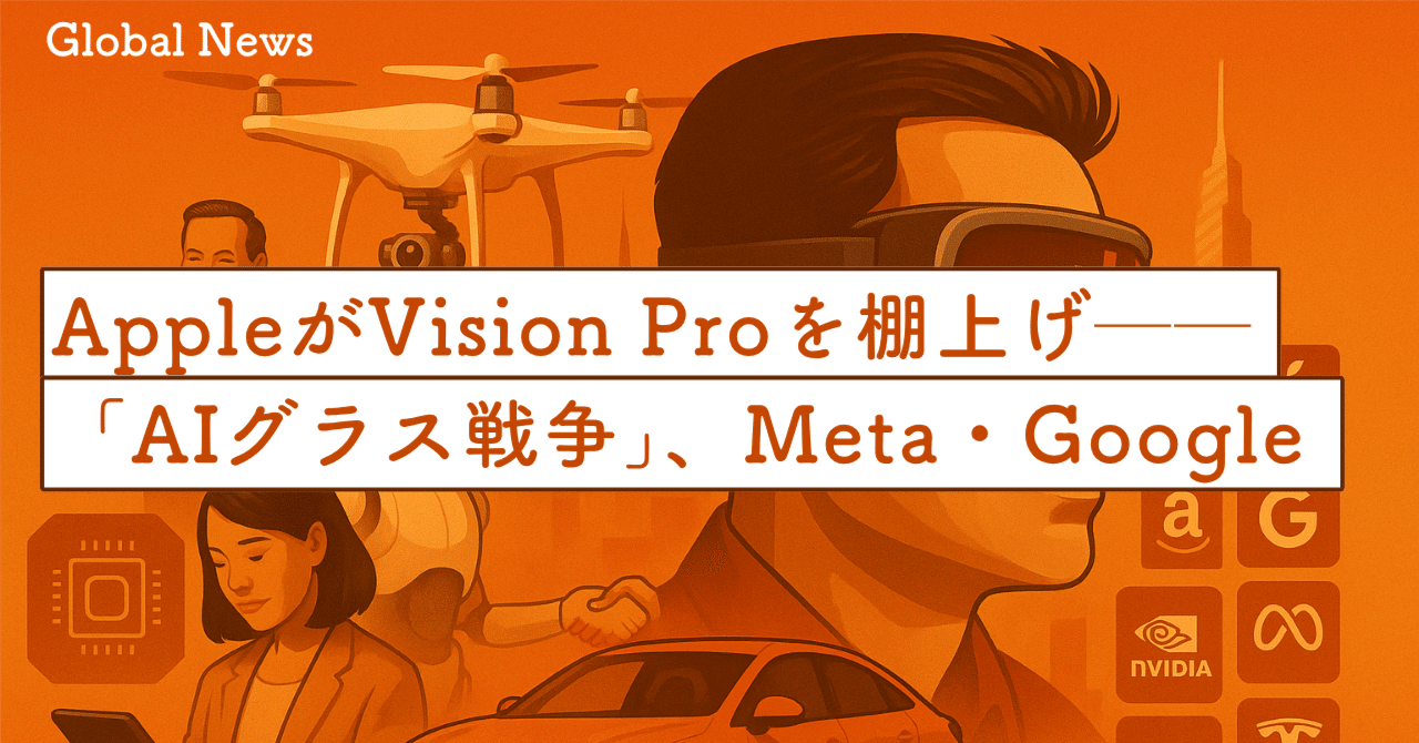 AppleがVision Proを棚上げ──「AIグラス戦争」勃発、Meta・Google・Snapが動き出す｜SecondWave