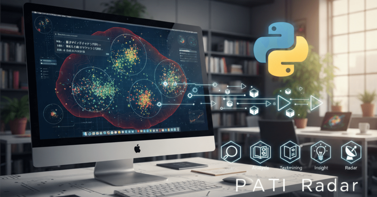 Google Colabでテキストマイニングシステムを作成する：PythonとUMAPで作る可視化ツール「PATI Radar」｜しばやま