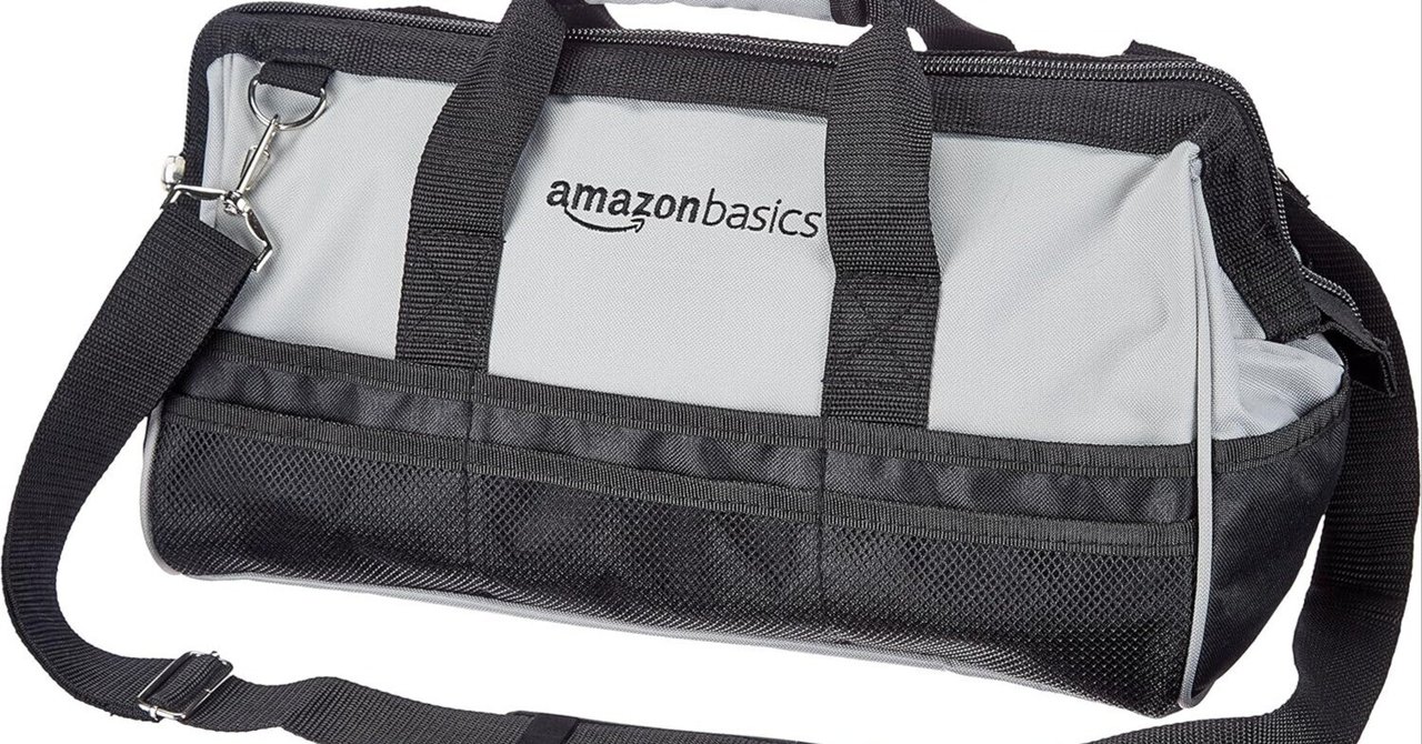 Amazonベーシック 工具 ツール収納バッグ 40.6cm, グレー,ブラック｜家電屋さん