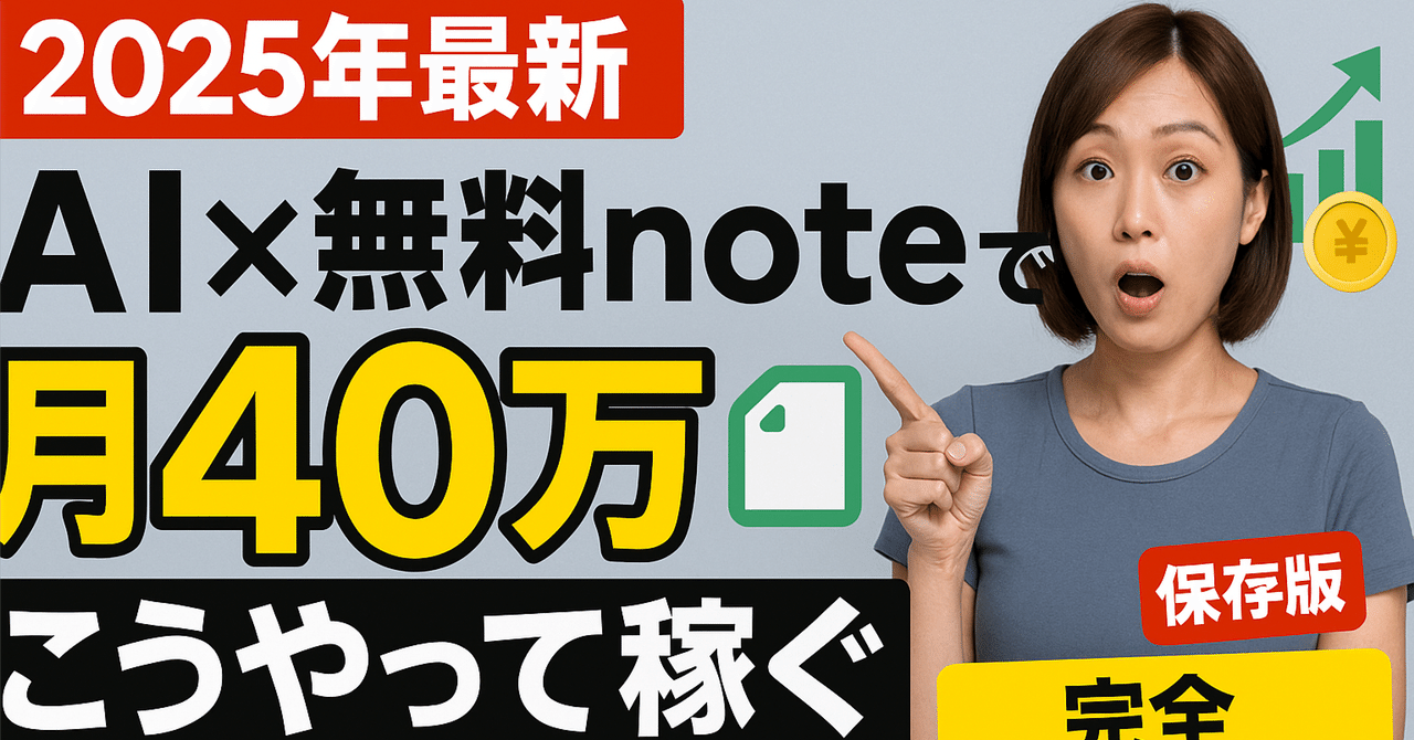 【2025年最新】AI×無料noteで月40万こうやって稼ぐ｜yuya_ai