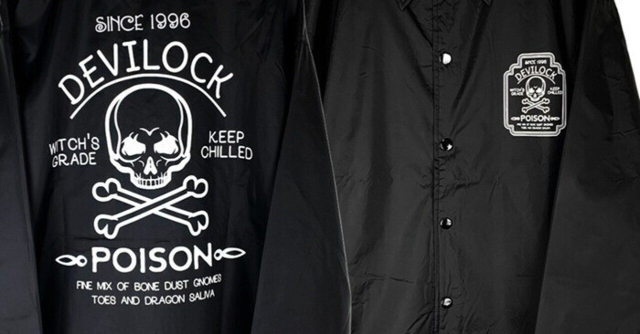 『DEVILOCK / デビロック』新作コーチジャケット「DEVILOCK POISON COACH JACKET」入荷！！｜Rogia