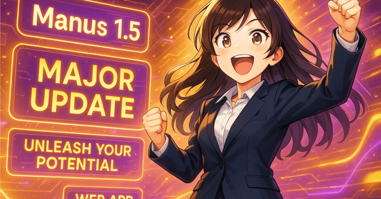 Manus 1.5、全方位進化！AIエージェントが爆速・高知性でWeb開発からコラボまで革新｜いしたにまさき