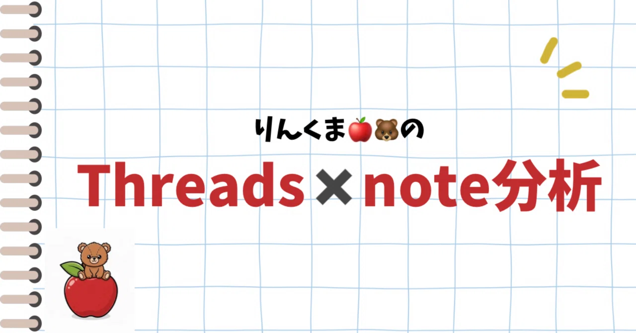 【Threads ️note分析 】“見てね”より“ここにあります”──自然に届く伝え方｜りんくま🍎🐻|Threads×note