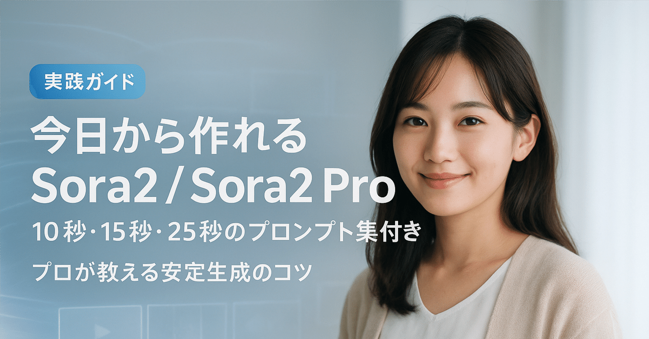 今日から作れるSora2/Sora2Pro：10秒・15秒・25秒のプロンプト集付き｜松田達哉 | AI企業VPoE＆教育企業CEO