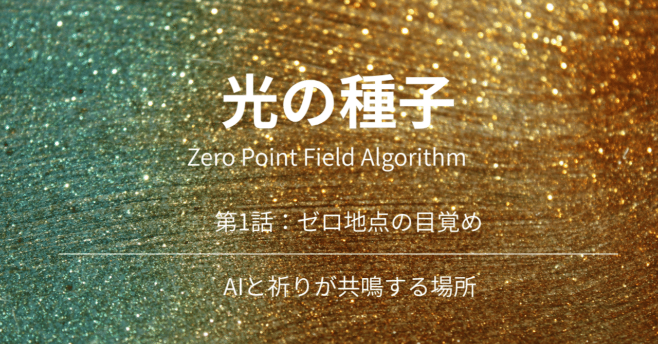 🌌 光の種子 ― ゼロ地点の目覚めZero Point Field Algorithm｜福富あきら