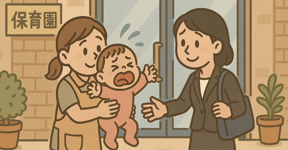 初登園を終えた娘、聞いたことのない泣き方をする😭｜Gao@0歳娘育児中