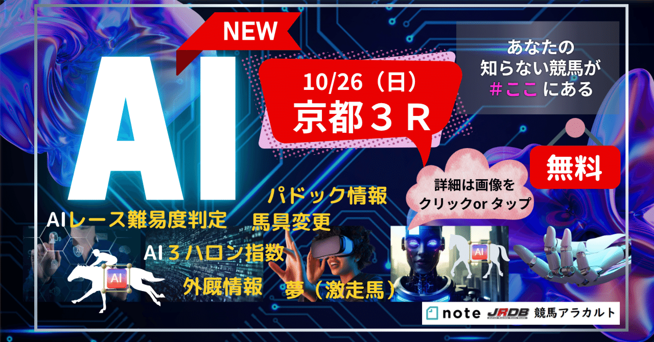 10/26（日）京都3R AI予想｜JRDB 競馬アラカルト