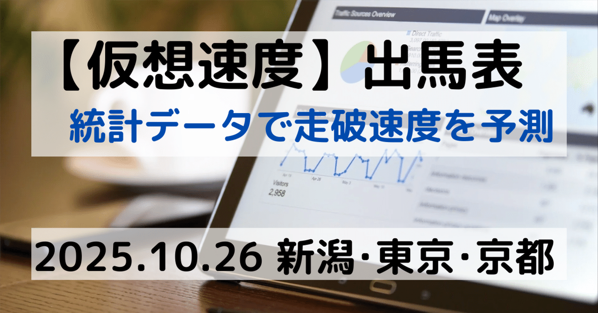 【競馬･統計予測】仮想速度･出馬表 2025.10.26（新潟･東京･京都）｜VRS18🐴