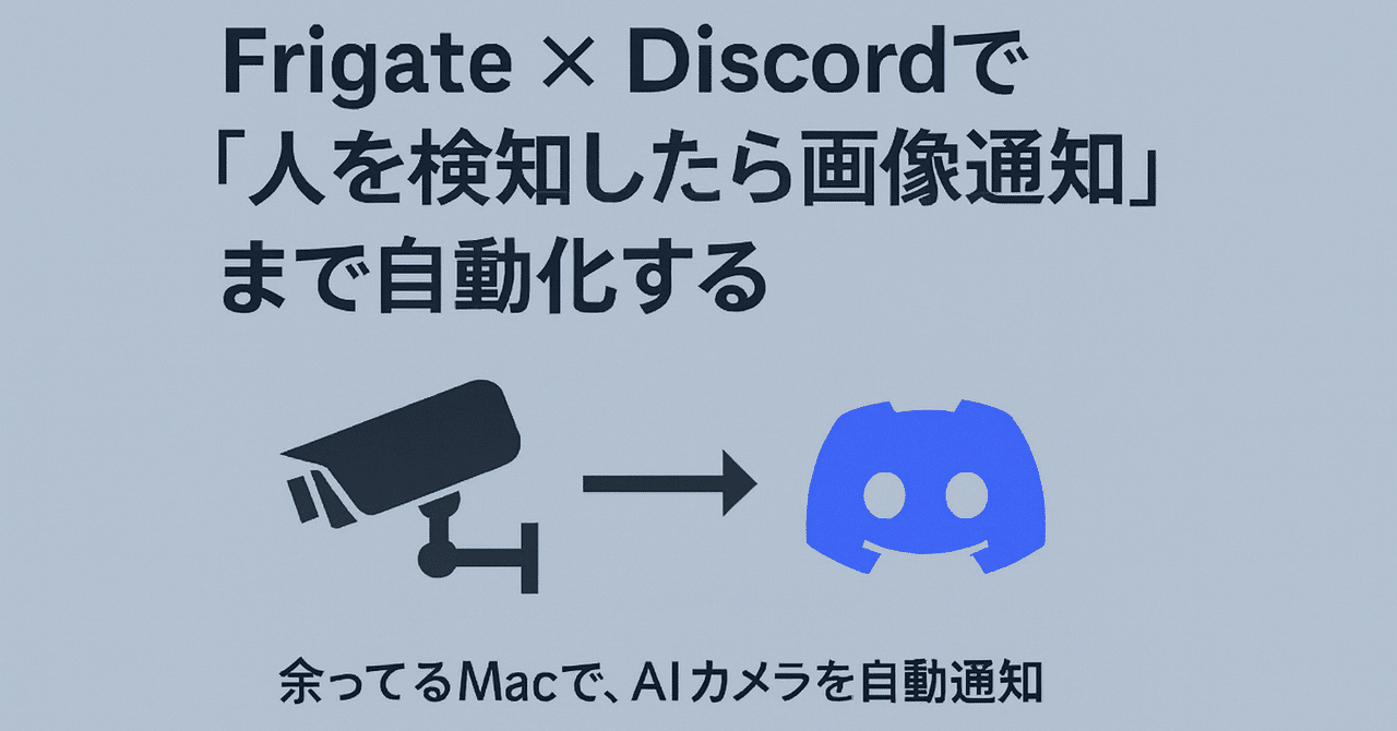 第3回：Frigate × Discordで「人を検知したら画像通知」まで自動化する｜もんた