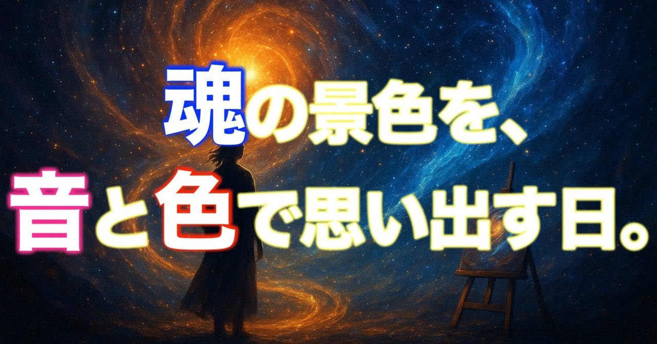 魂の景色を、音と色で思い出す日。｜一界越境構成体・天室秀壱