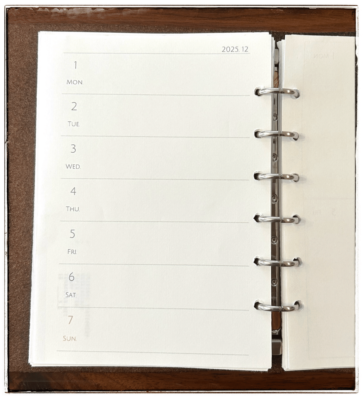 【フリーダウンロード】A6サイズの週間レフト 手帳リフィル 2025.12-2026.2｜saki_note