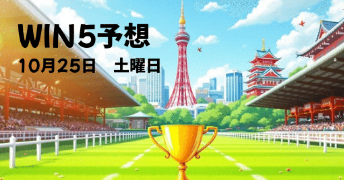【WIN5 10/25】 10月第一弾は達成したので今度は高配当を🎯｜Momo