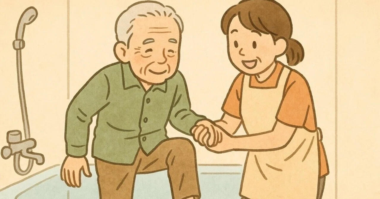 小さな「できた」が心に灯る瞬間。90代男性の入浴場面から感じたこと｜egao