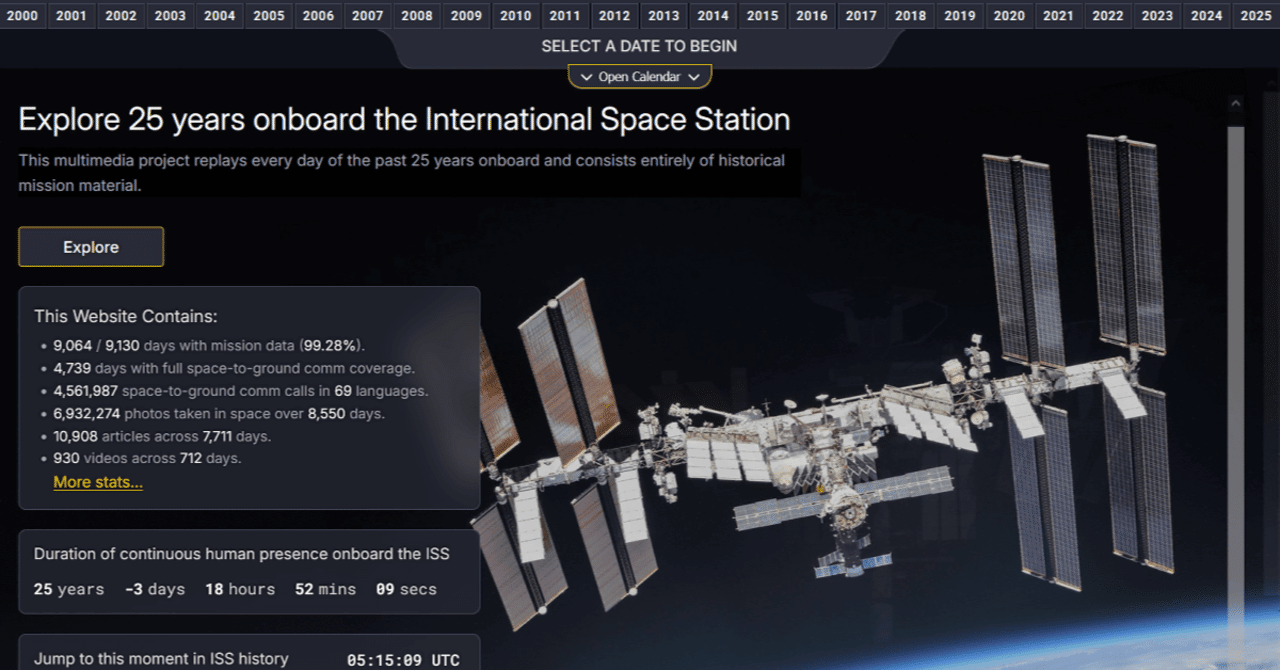 NASA、ISS の宇宙飛行士滞在25周年を記念した「ISS in Real Time」を公開｜まなか