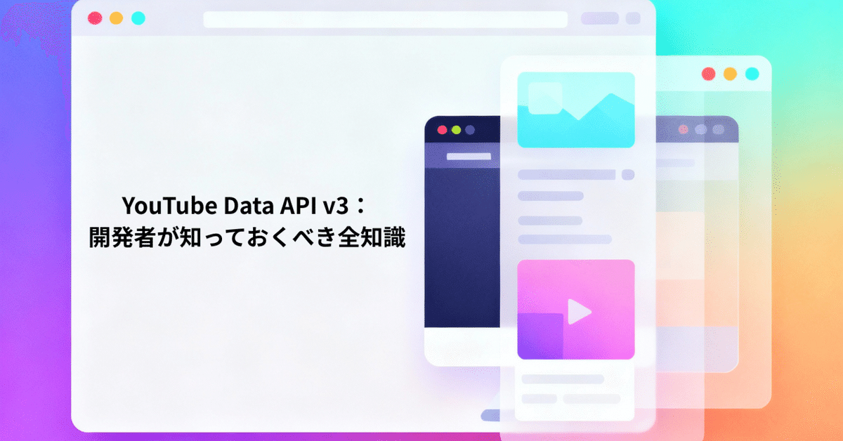YouTube Data API v3：開発者が知っておくべき全知識｜Emergency stairwell