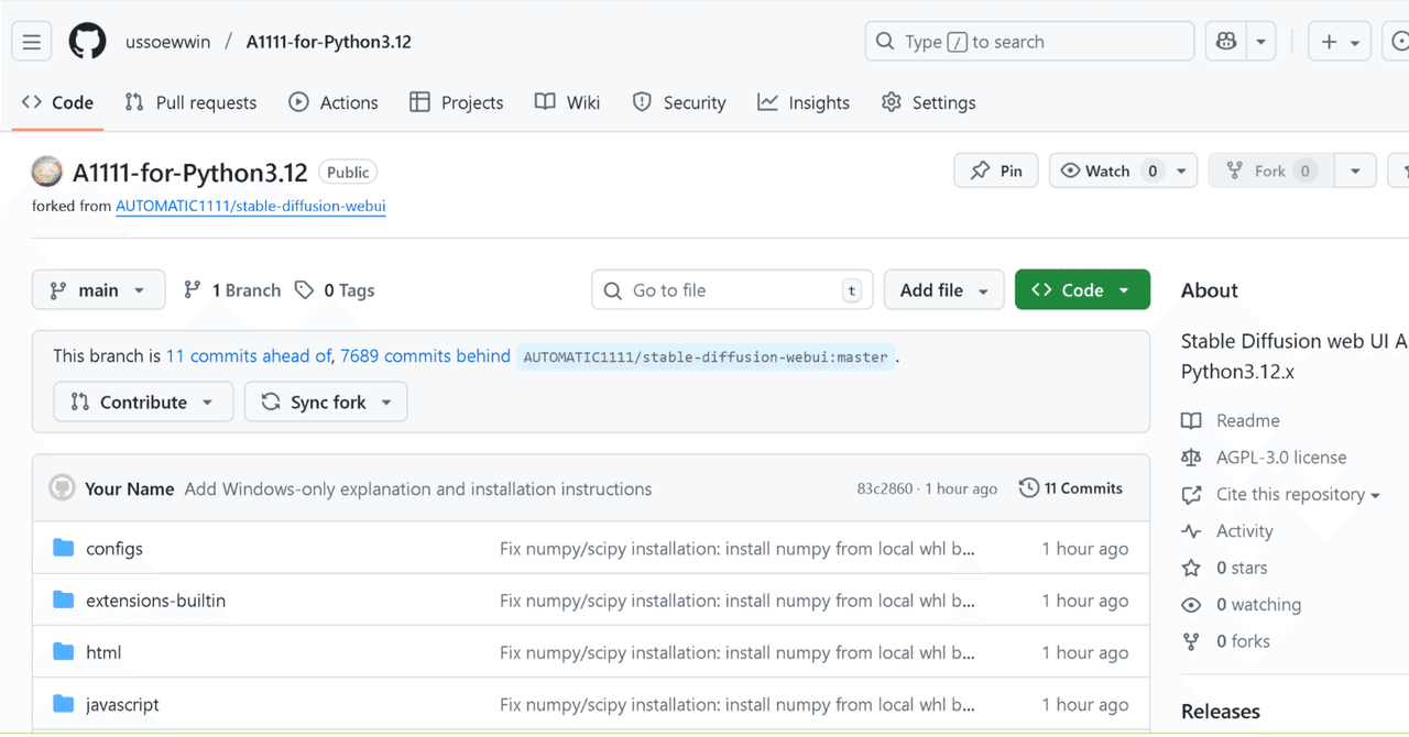 Finally uploaded A1111 for Python3.12 on GitHub＆α｜GJL