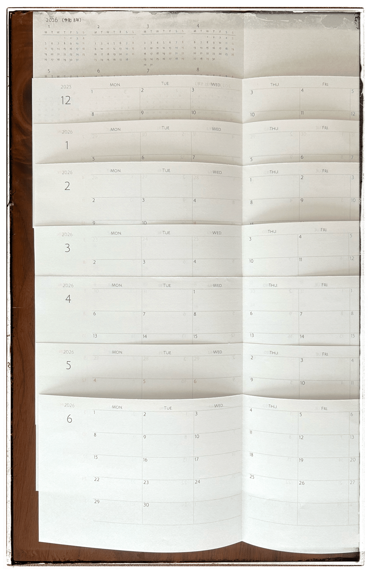 【フリーダウンロード】【手帳の作り方④】綴じ手帳 [（A6.A7.B7）横型.M5スクエア]2026 マンスリーフォーマット｜saki_note