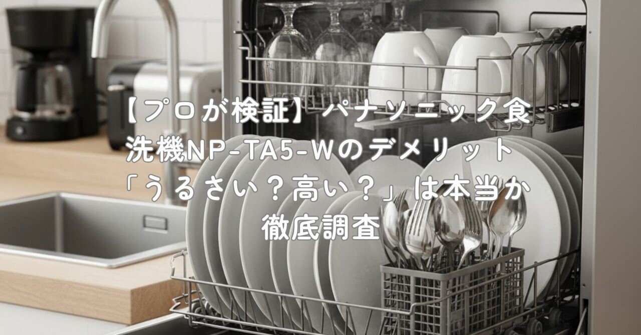 【プロが検証】パナソニック食洗機NP-TA5-Wのデメリット「うるさい？高い？」は本当か徹底調査｜村上@家電・ガジェットライター
