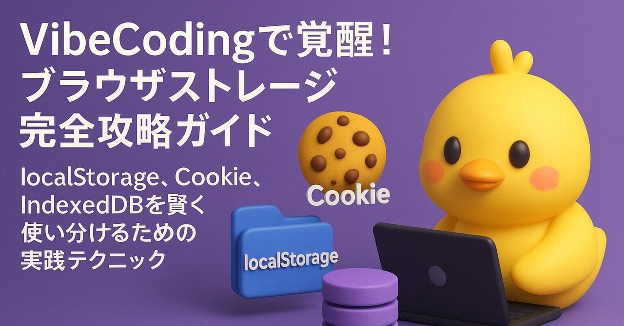 VibeCodingで覚醒！ブラウザストレージ完全攻略ガイド 〜 localStorage、Cookie、IndexedDBを賢く使い分ける ...