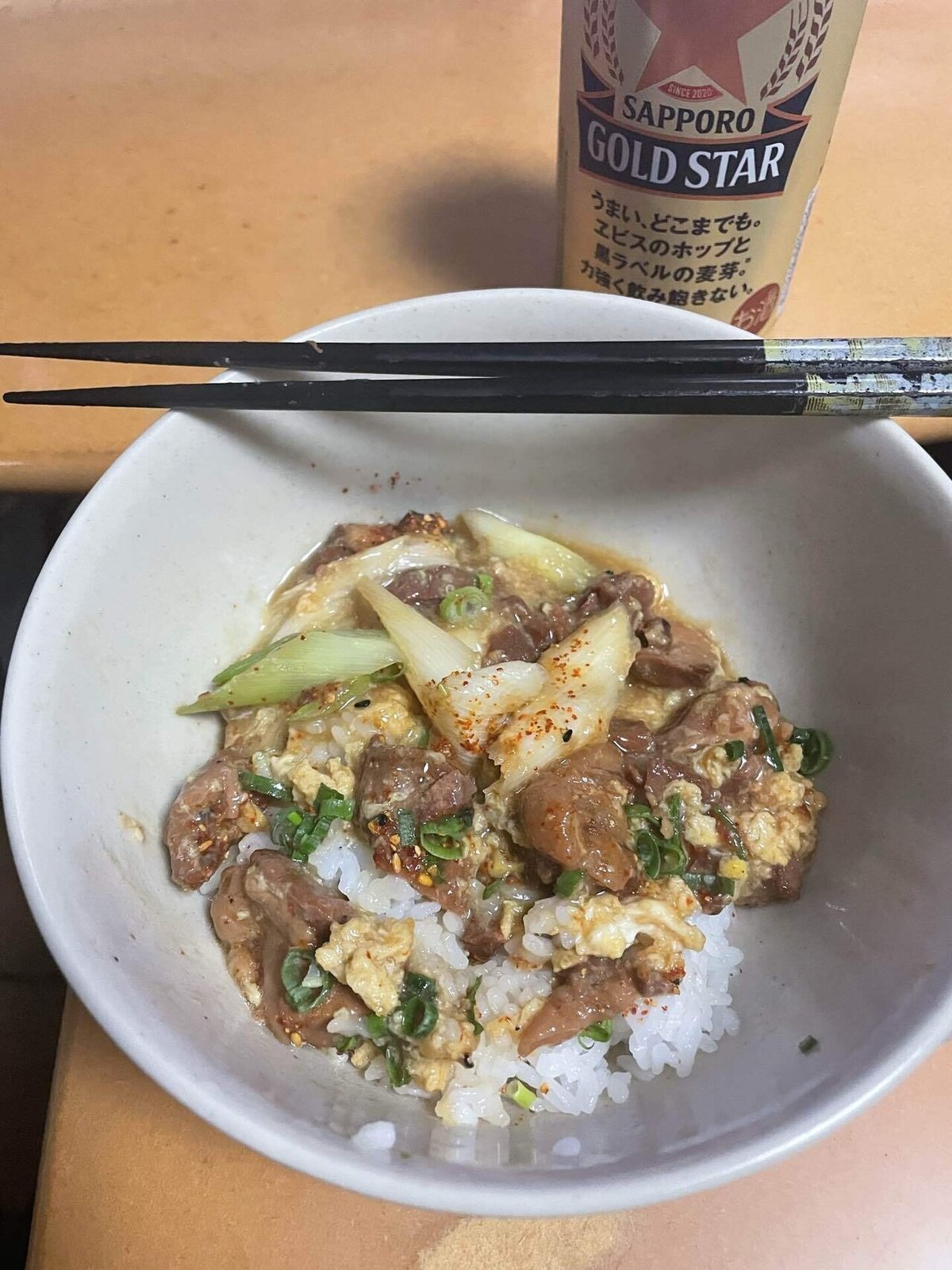 毎日麦酒129（ヤキトリ缶で親子丼）｜Yasu Koma