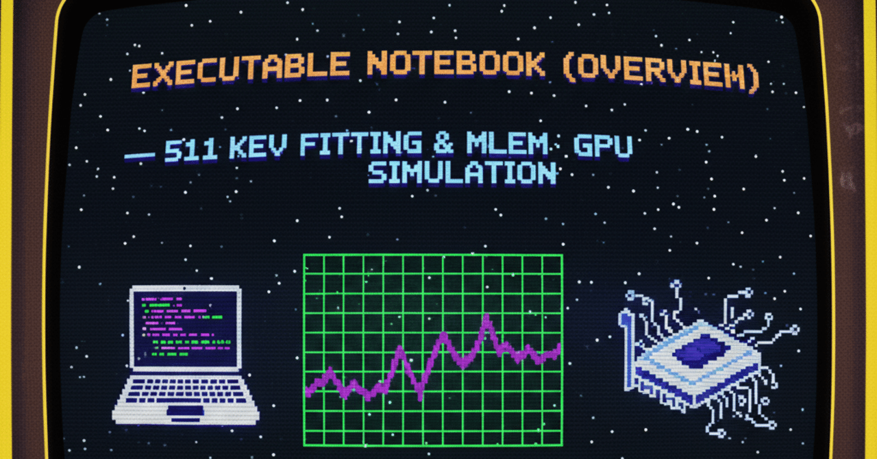 実行可能ノートブック（概要） — 511 keVフィッティング & MLEM GPUシミュレーション｜TWLV32