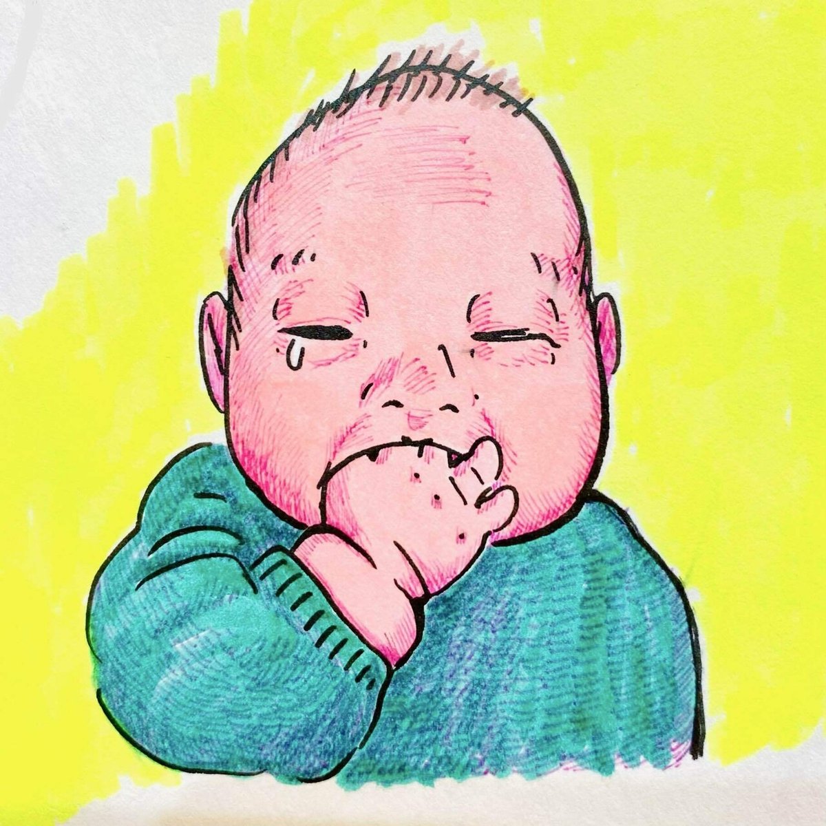 3日目｜再チャレンジ｜100日間毎日育児絵日記・子どもイラスト投稿｜まなえ