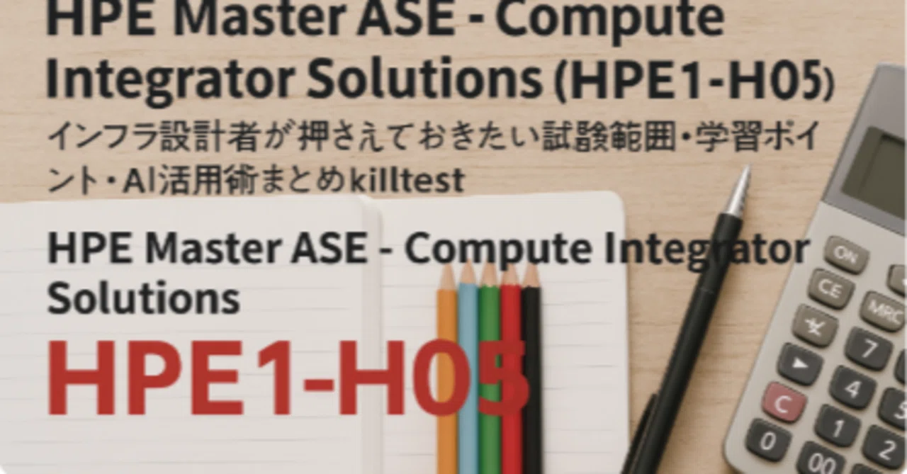 HPE Master ASE - Compute Integrator Solutions（HPE1-H05）試験とは？ インフラ設計者が ...
