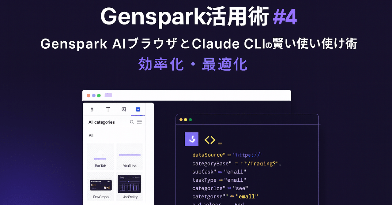 【Genspark活用術 #4】月10,000クレジットを3日で使い切った私が見つけた、GensparkとClaude CLIの革新的連携術｜hantani